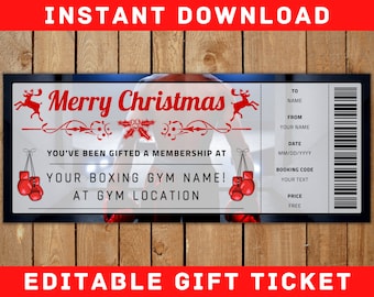 Boxing Ticket Template - Etsy