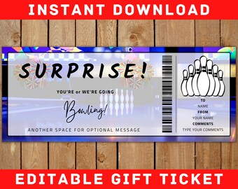 Bowling Gift Voucher - Etsy