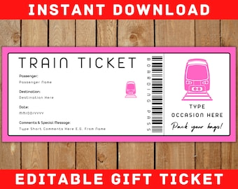 Fake Train Ticket - Etsy