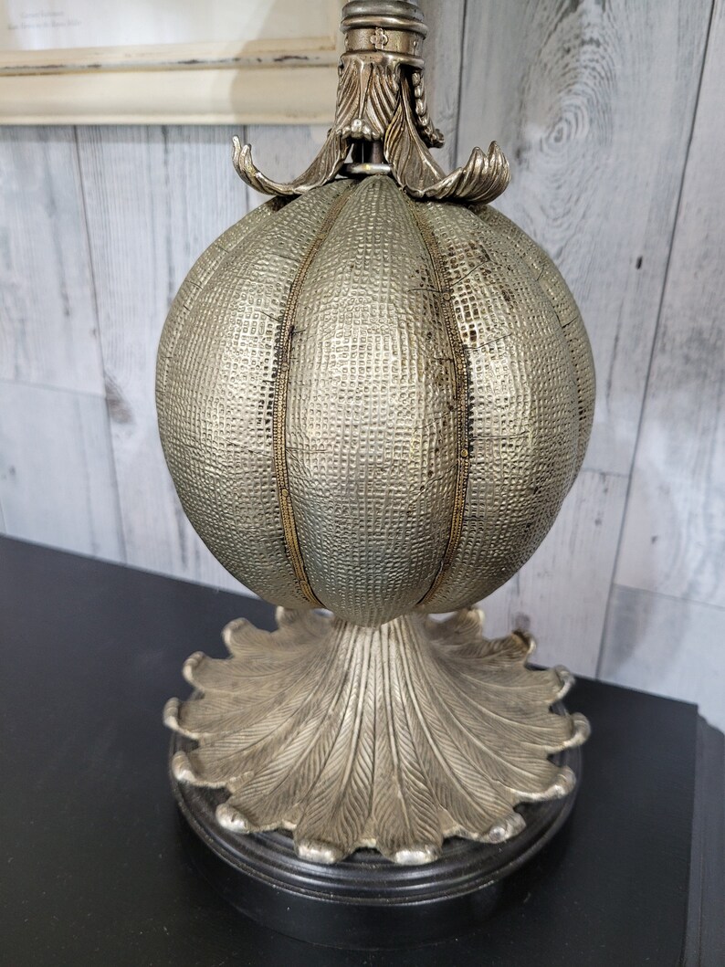 Lamp Pewter Table Light Pewter Embossed Lamp Silver Console Lamp Silver ...
