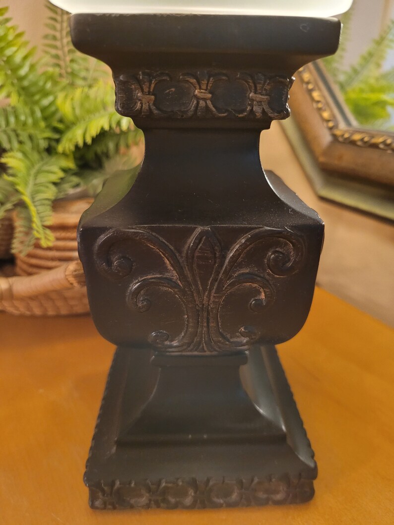 Vintage Inverted Glass Shade Lamp - Etsy