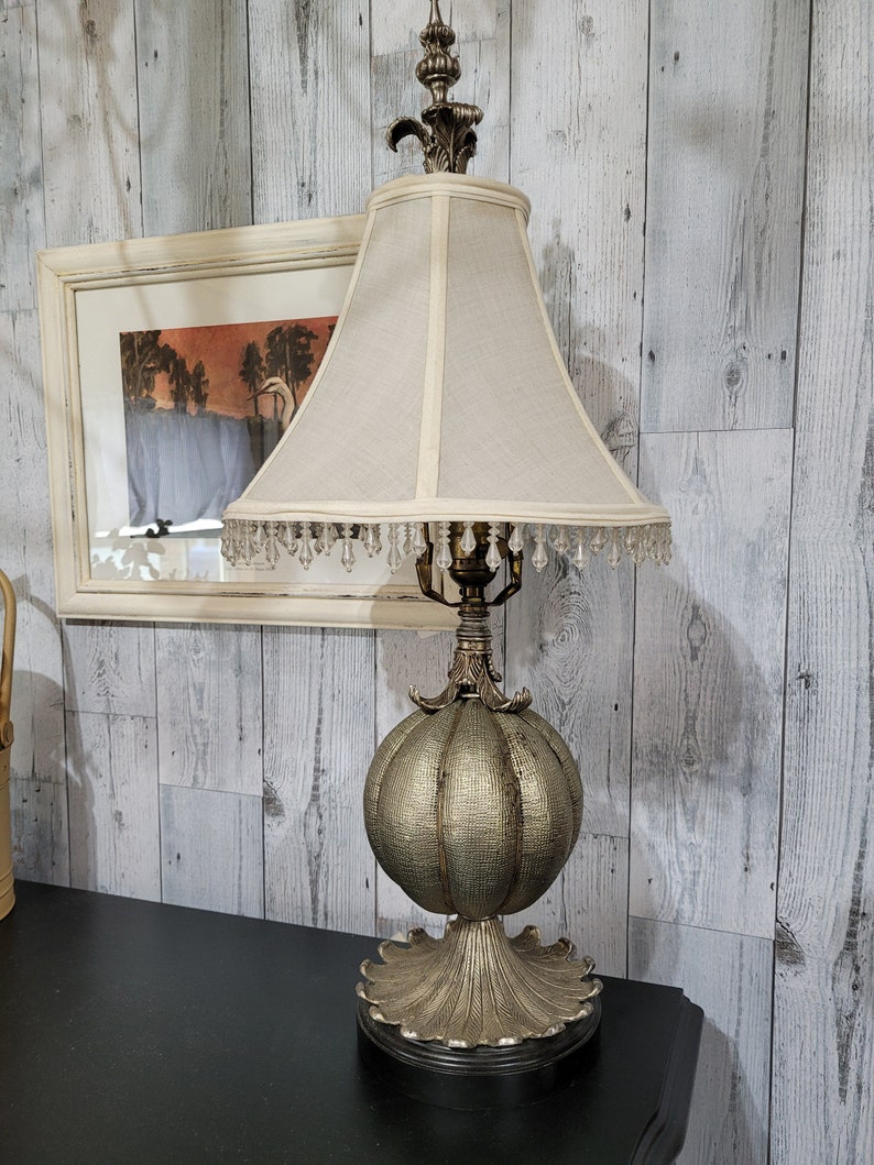 Lamp Pewter Table Light Pewter Embossed Lamp Silver Console Lamp Silver ...