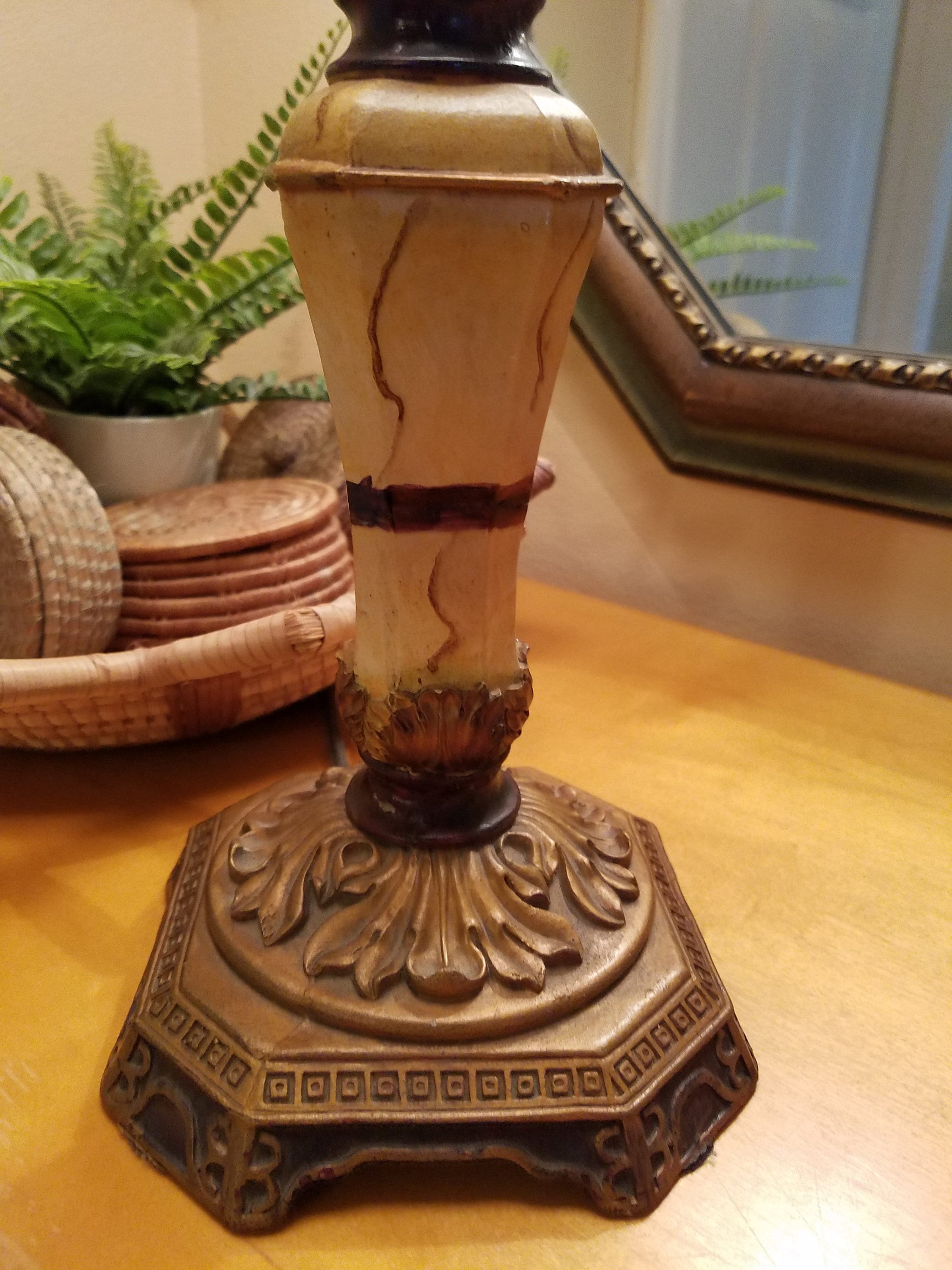Lamp Candlestick Tasseled Shade Lamp Tall Decorative Lamp Slender ...