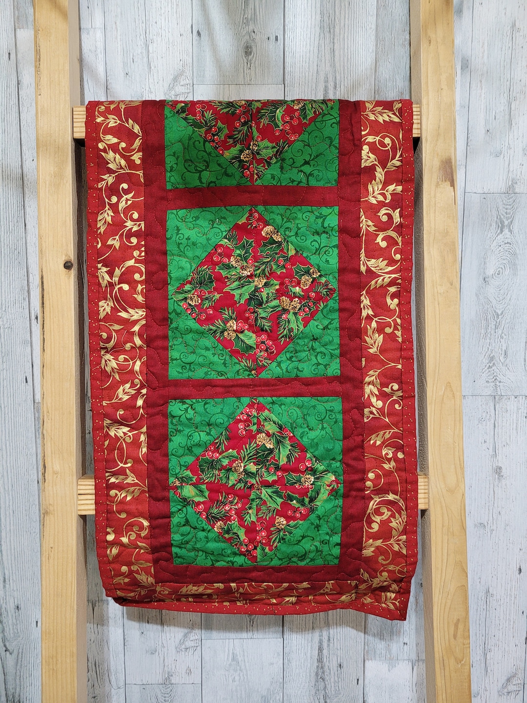 Octagonal Patchwork Christmas Table Runner - Etsy