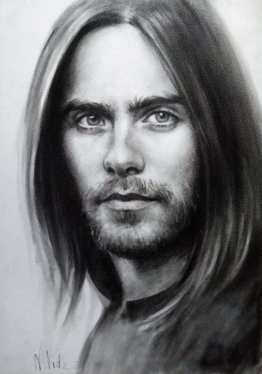 Original Charcoal Drawing by Jared Leto - Etsy