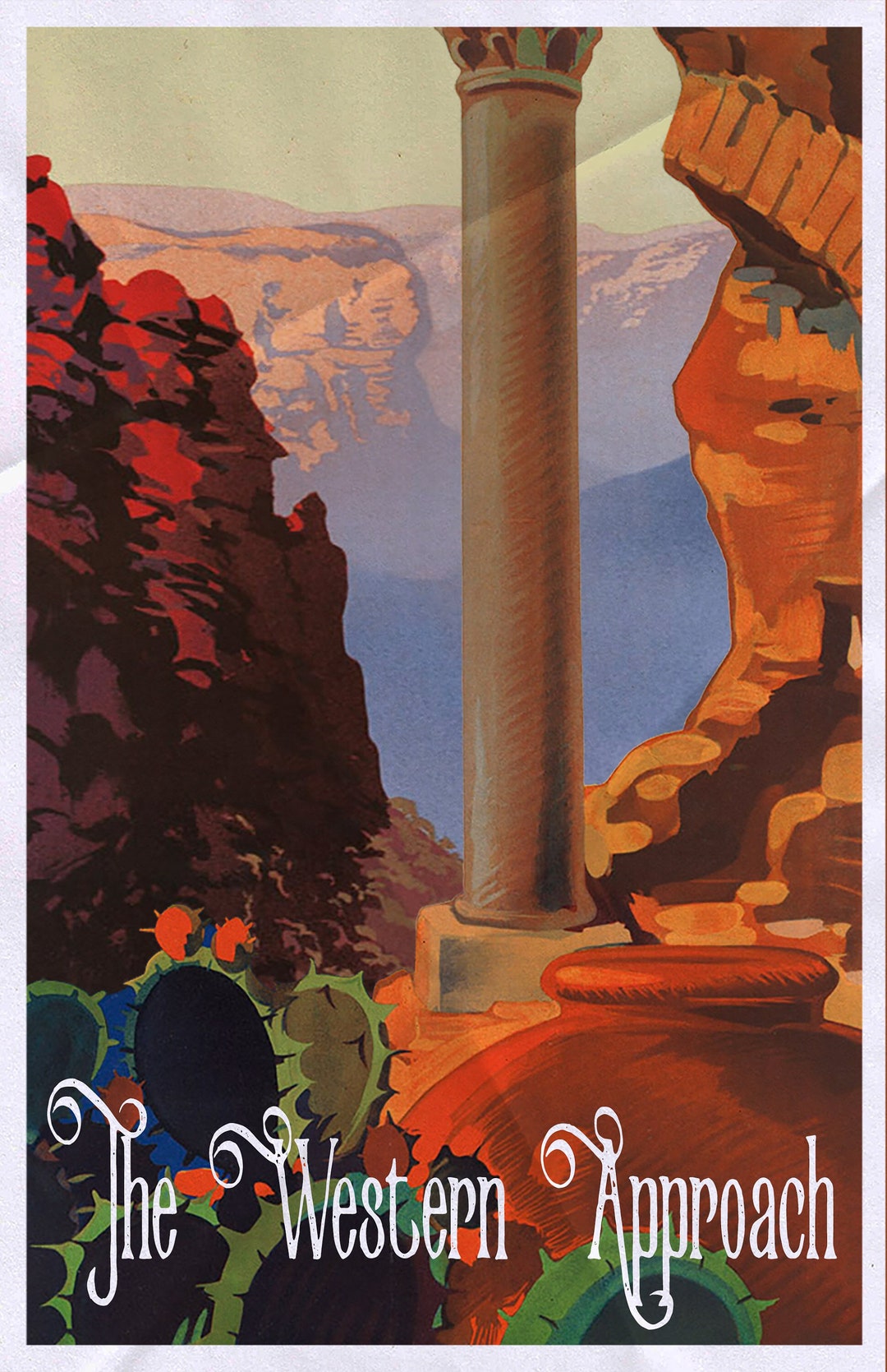 Vintage Western Approach Travel Poster - Etsy