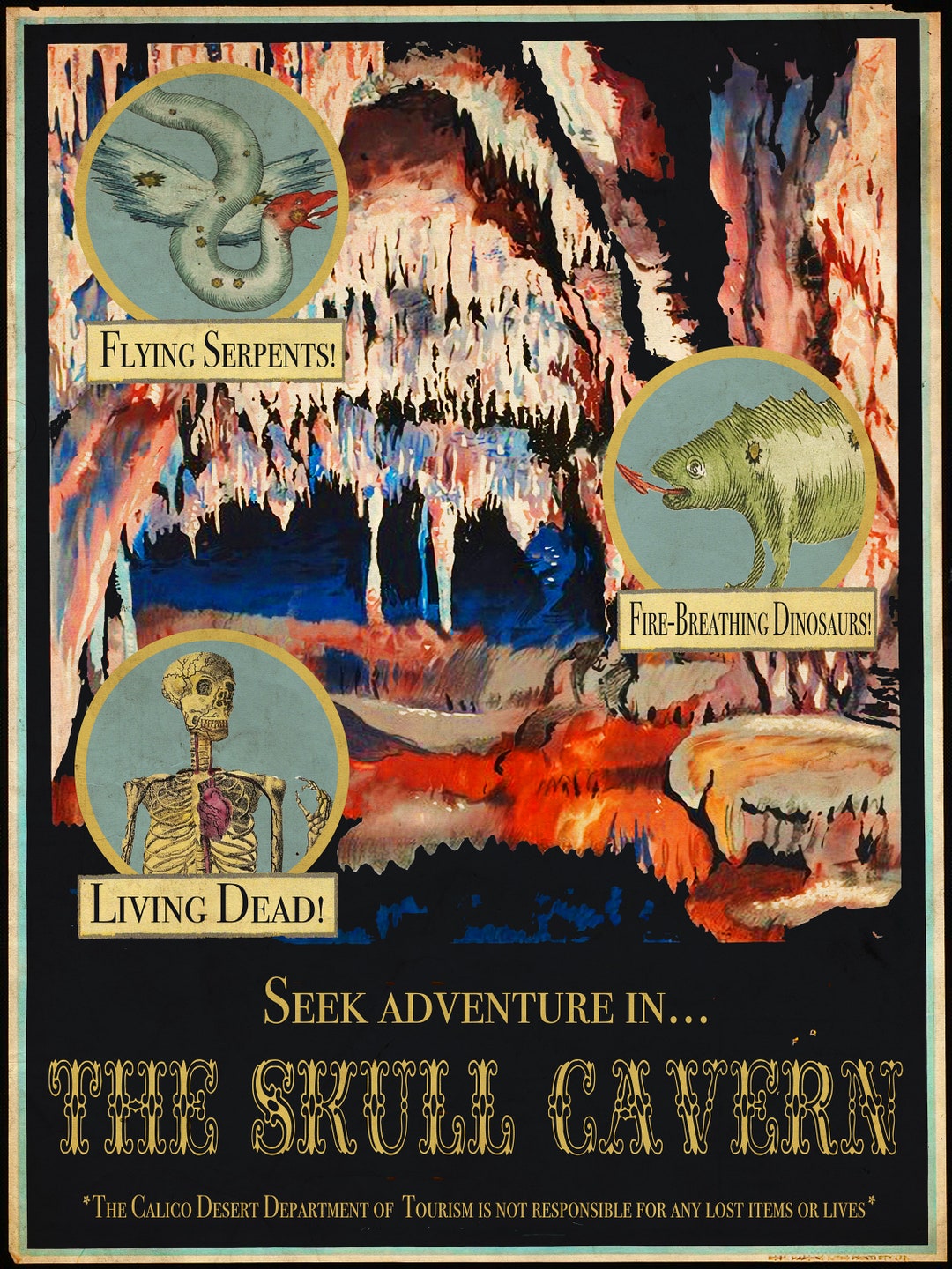 Skull Cavern Travel Poster - Etsy