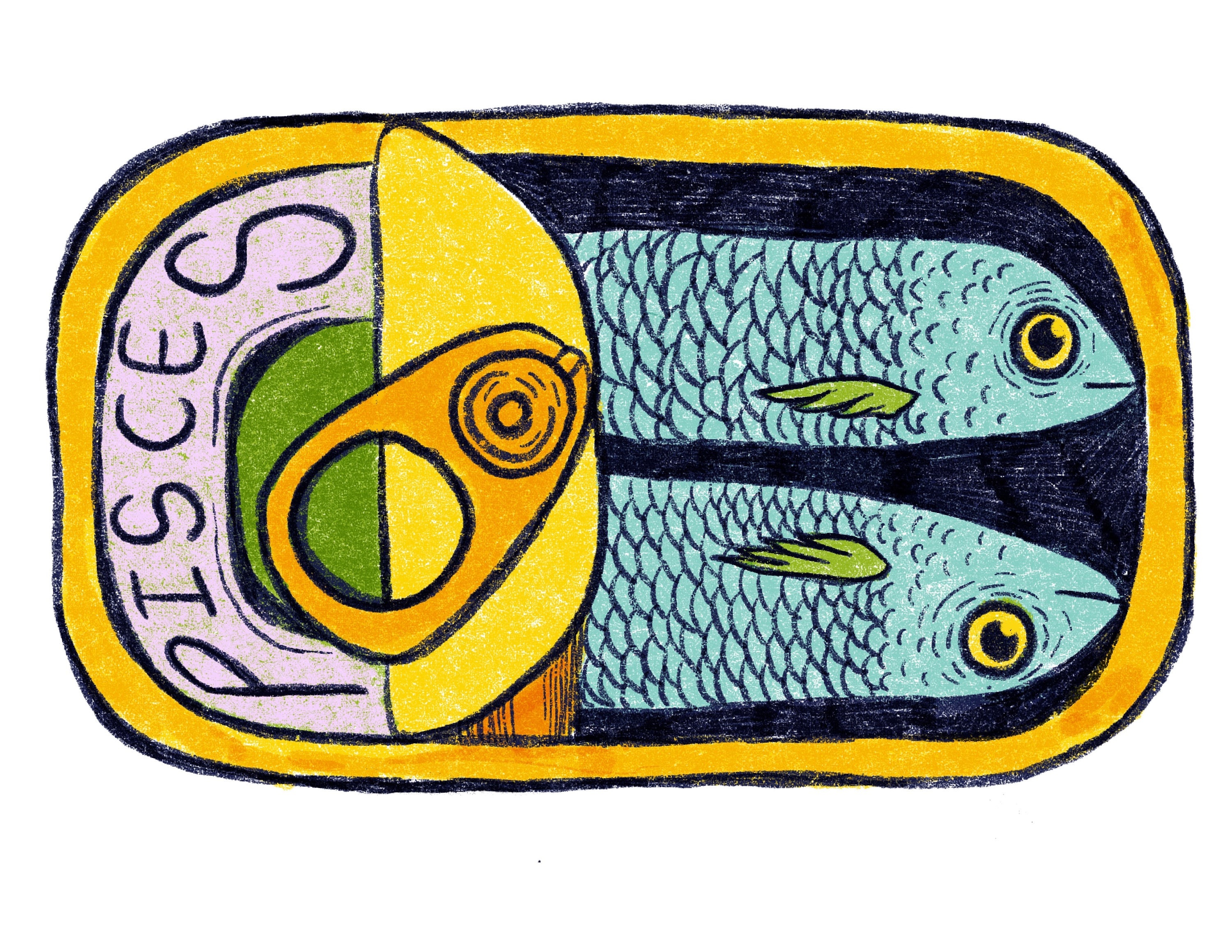Tinned Fish Pisces Poster - Etsy