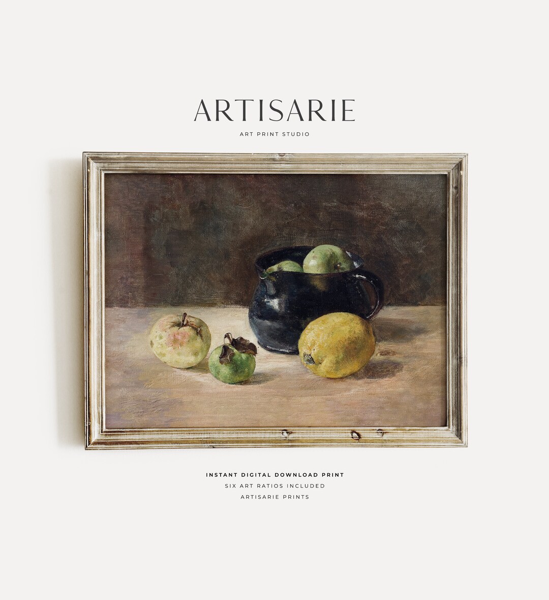 Vintage Still Life Art Printable Decoration, Antique Apple Art, Antique ...