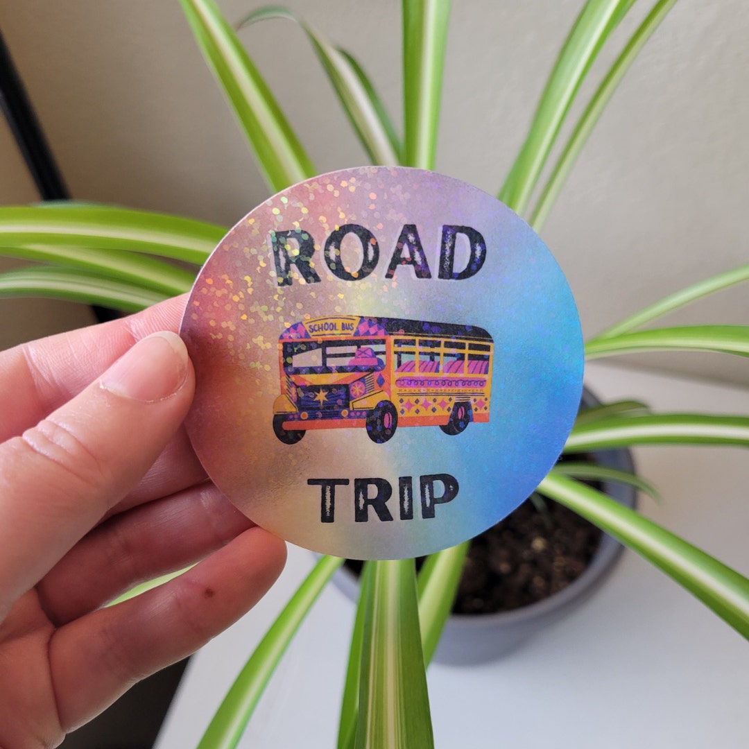 Holographic Road Trip Sticker Laminated Vinyl Sticker - Etsy