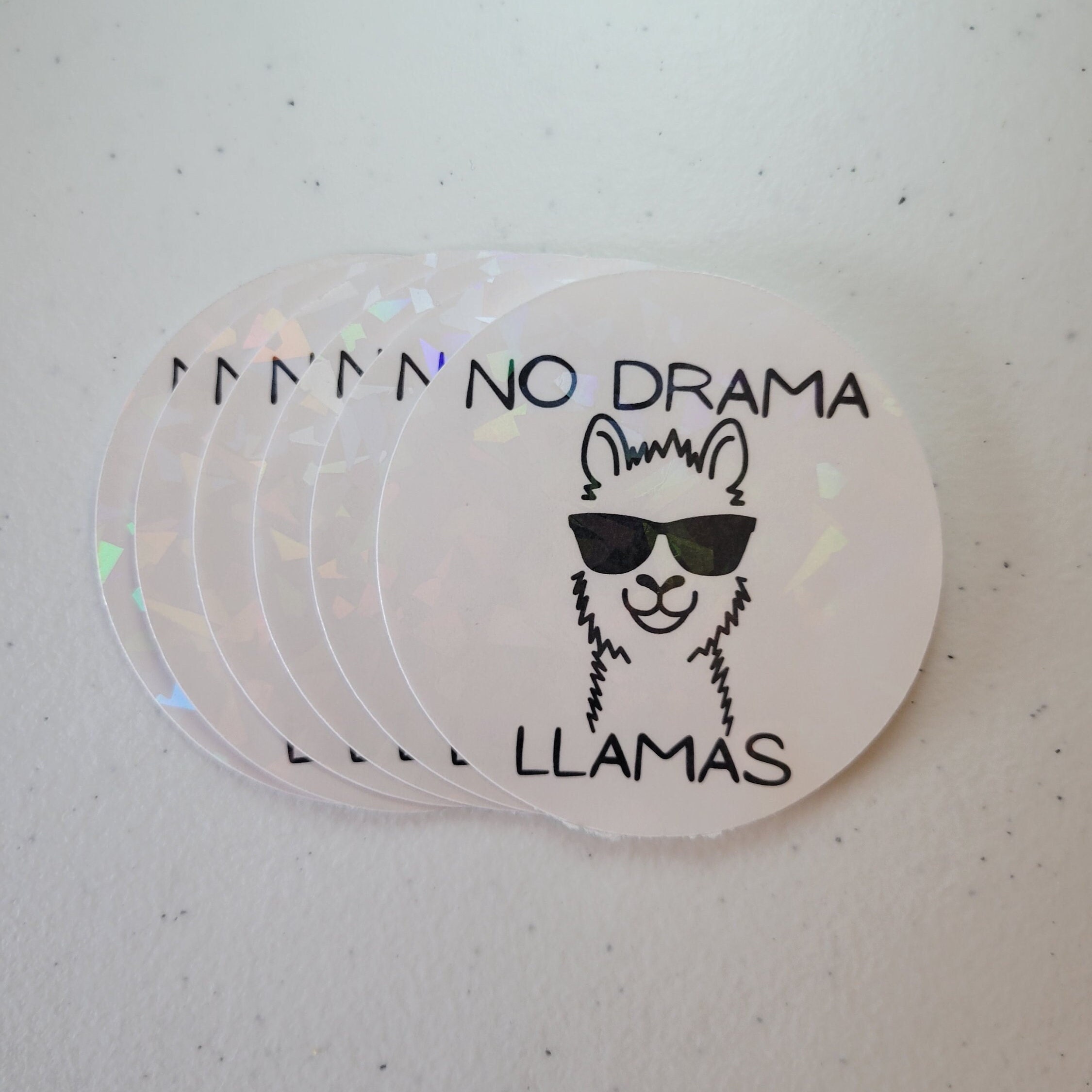 Holographic Drama Llama Sticker Laminated Vinyl Sticker - Etsy