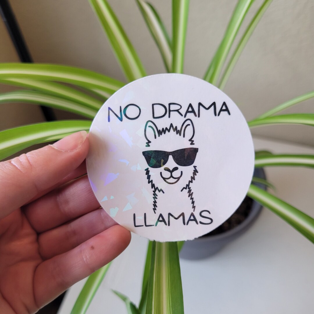 Holographic Drama Llama Sticker Laminated Vinyl Sticker - Etsy
