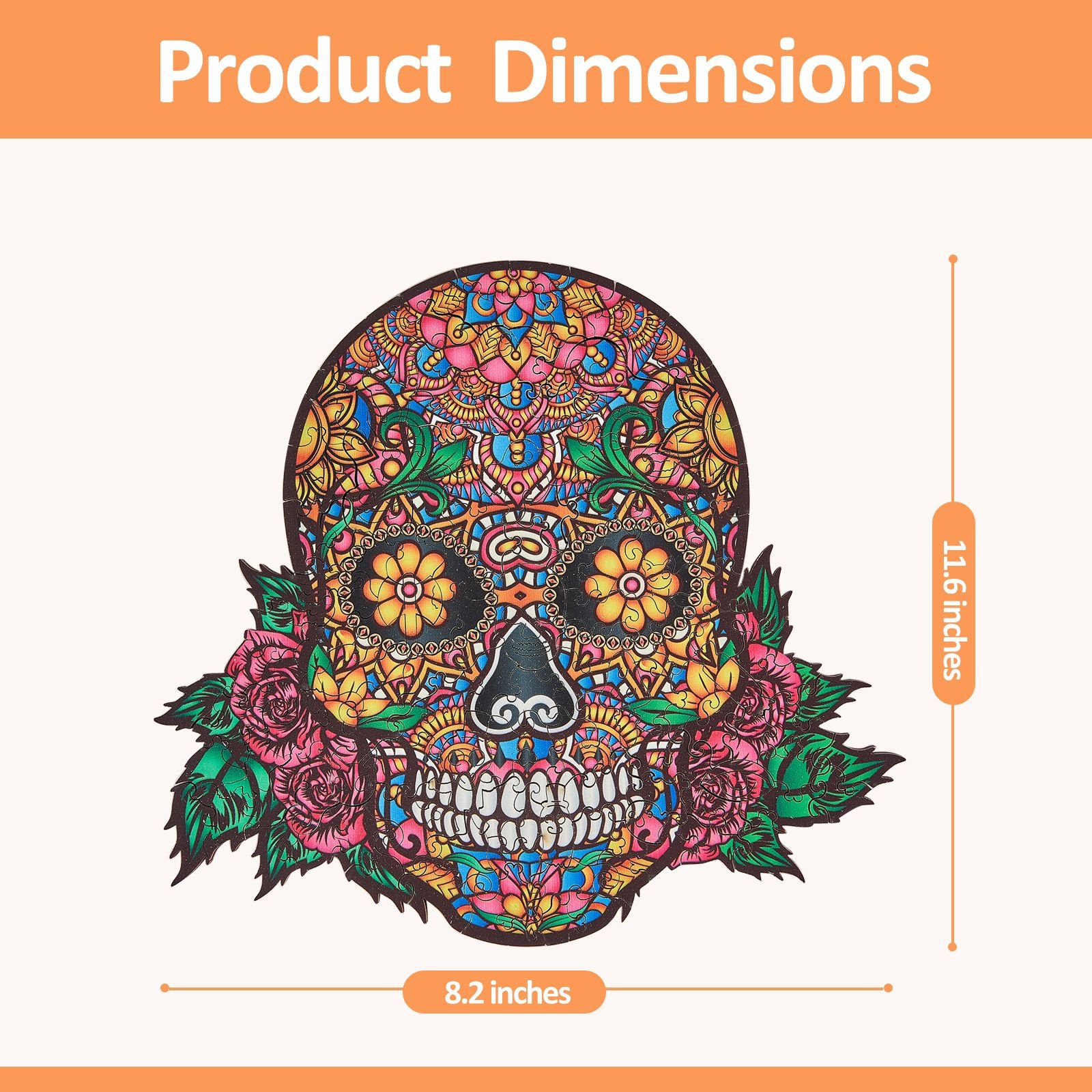 Sugar Skull Wooden Jigsaw Puzzle - Etsy