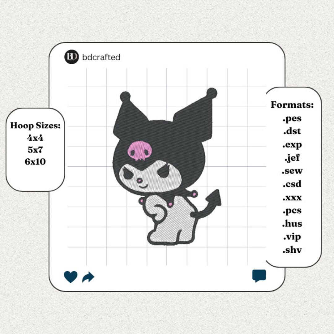 Kitty and Friends Embroidery Design File 4x4 5x7 6x10 File Format: .pes ...