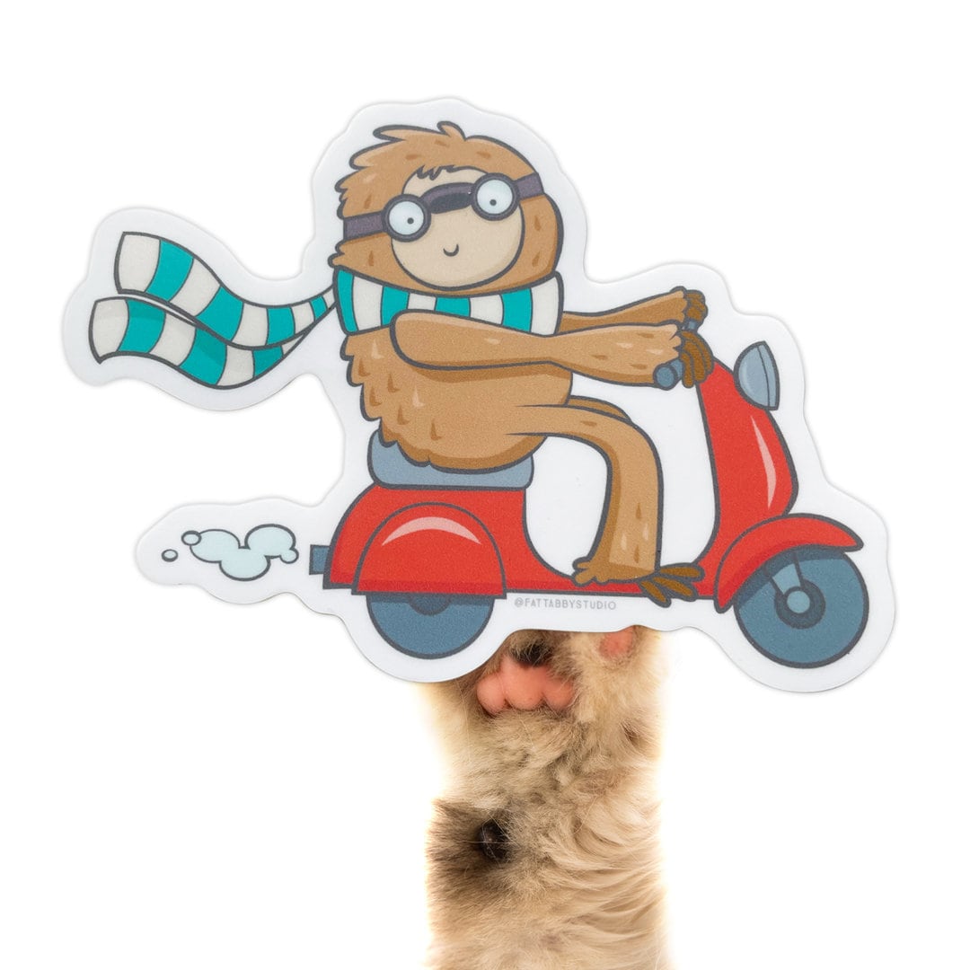 Scooter Sloth Sticker - Etsy