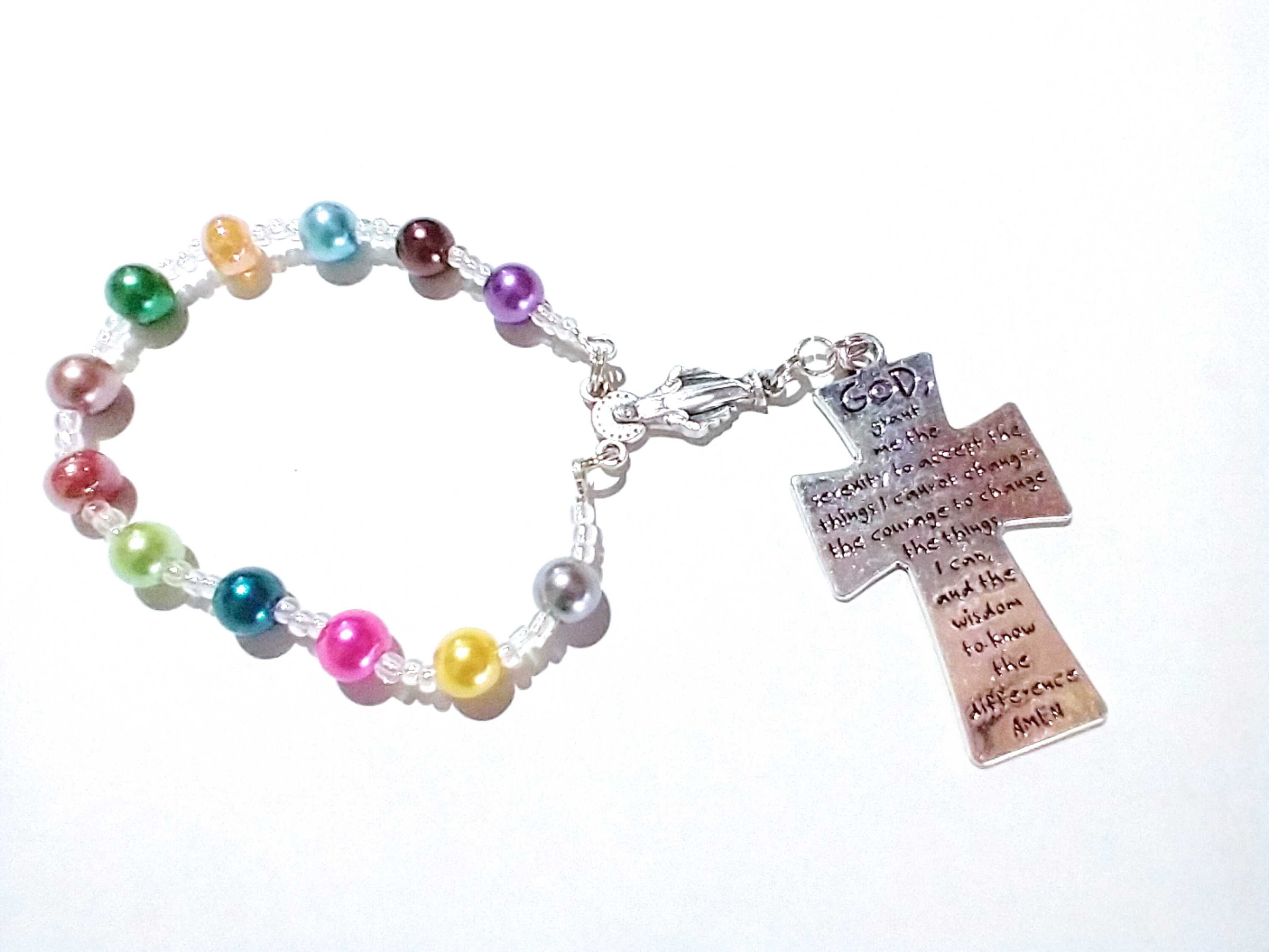 The Serenity Prayer 12 Step Chaplet | Glass Bead Recovery Chaplet | AA ...