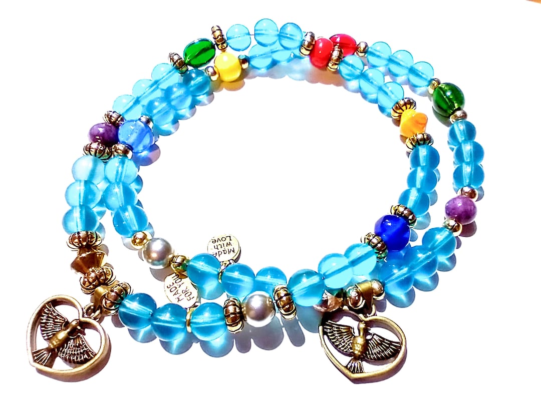 Holy Spirit Chaplet Glass Bead Rosary Chaplet Seven 7 Gifts of the Holy ...