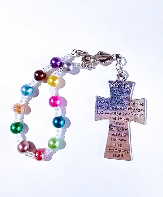The Serenity Prayer 12 Step Chaplet Glass Bead Recovery - Etsy