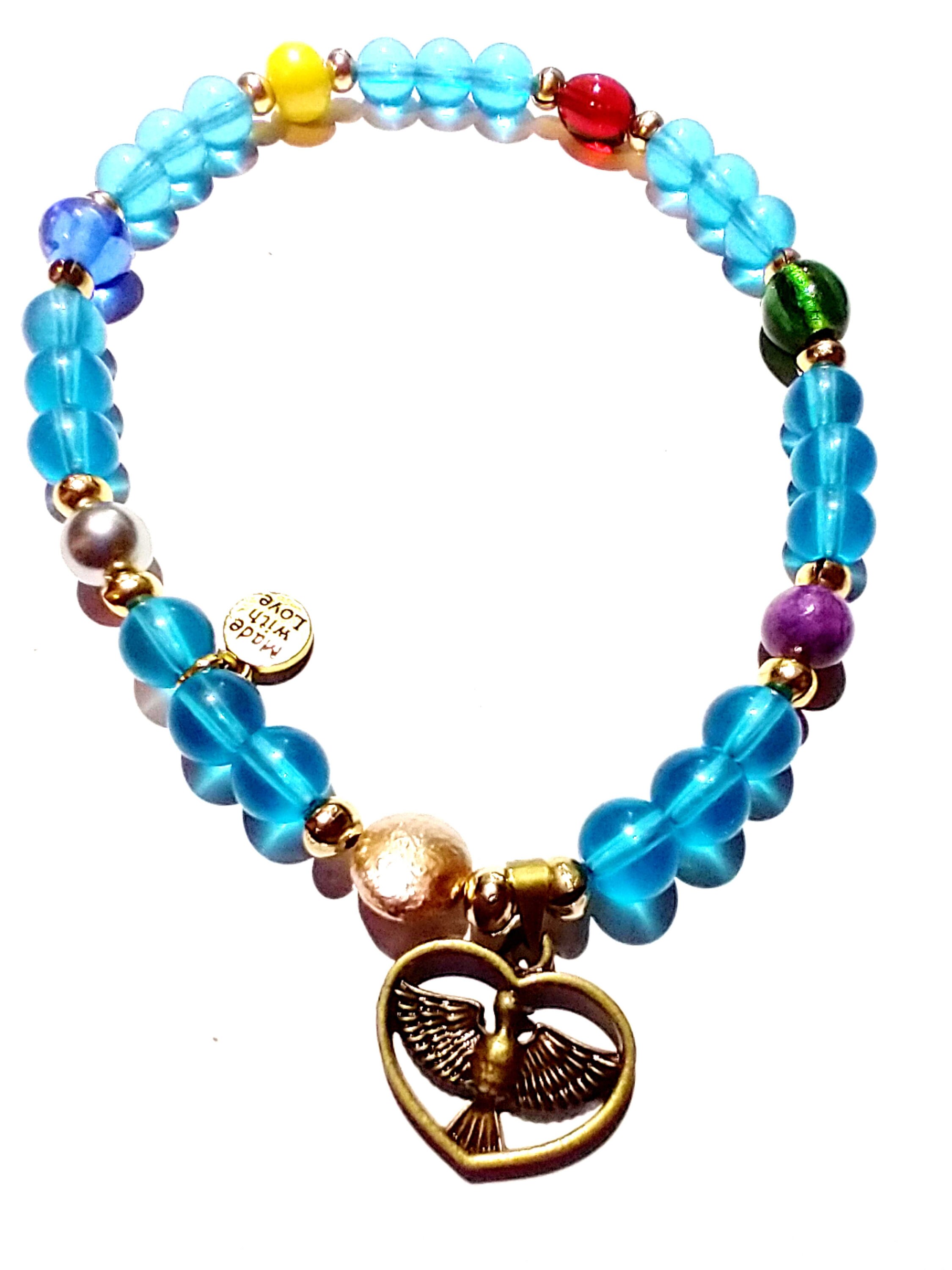 Holy Spirit Chaplet Glass Bead Rosary Chaplet Seven 7 Gifts of the Holy ...