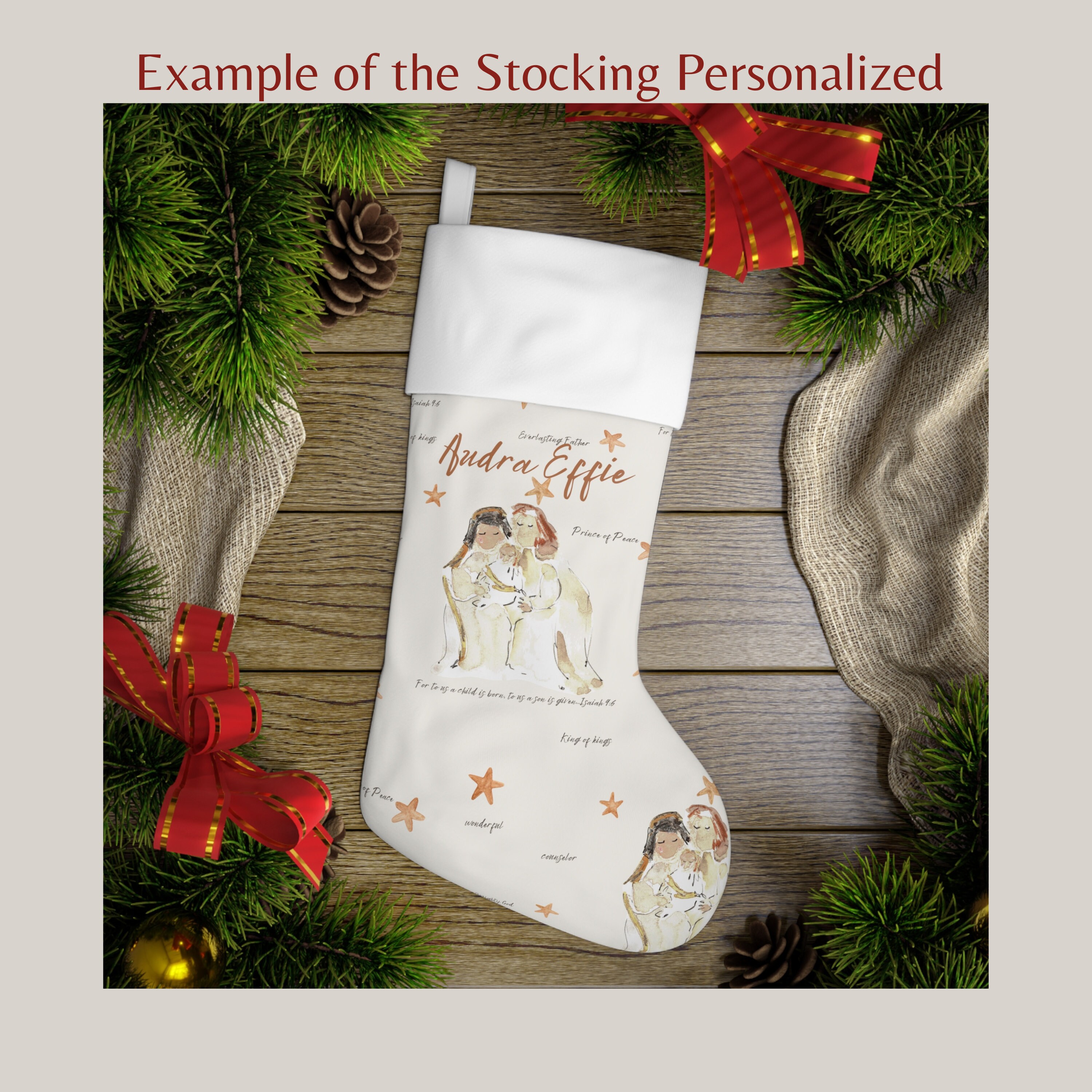 Nativity Scene Holiday Stocking Christmas Story Stocking Religious Xmas ...