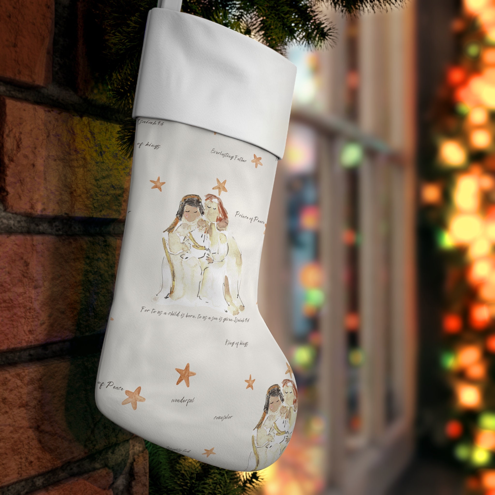 Nativity Scene Holiday Stocking Christmas Story Stocking Religious Xmas ...