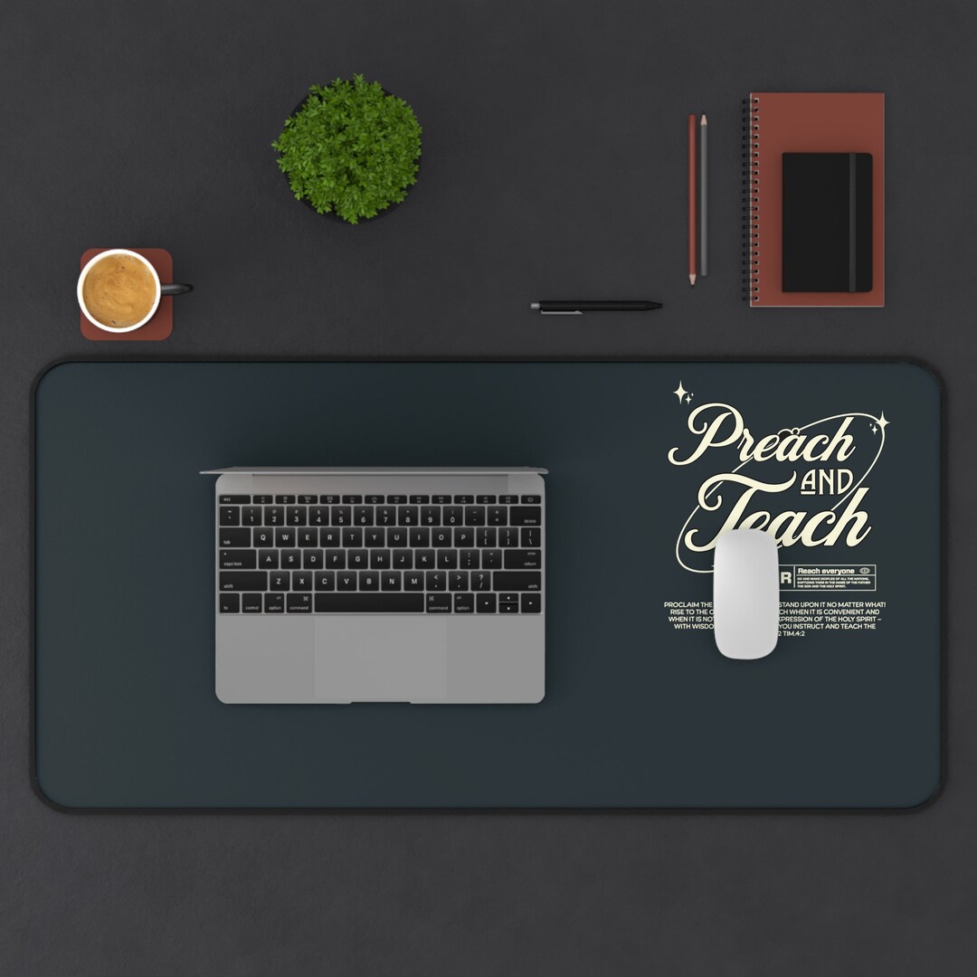 Christian Artwork Desk Mat Preacher Teacher Gift Large Mousepad Bible ...