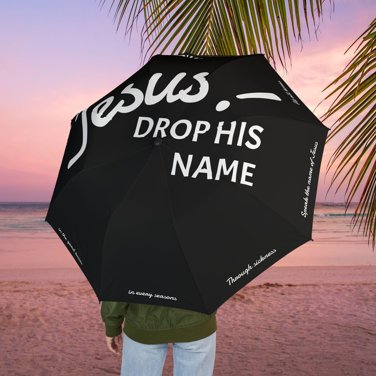 Jesus Name Umbrella: Compact Christian Rain Gear, Faith-based Gift - Etsy