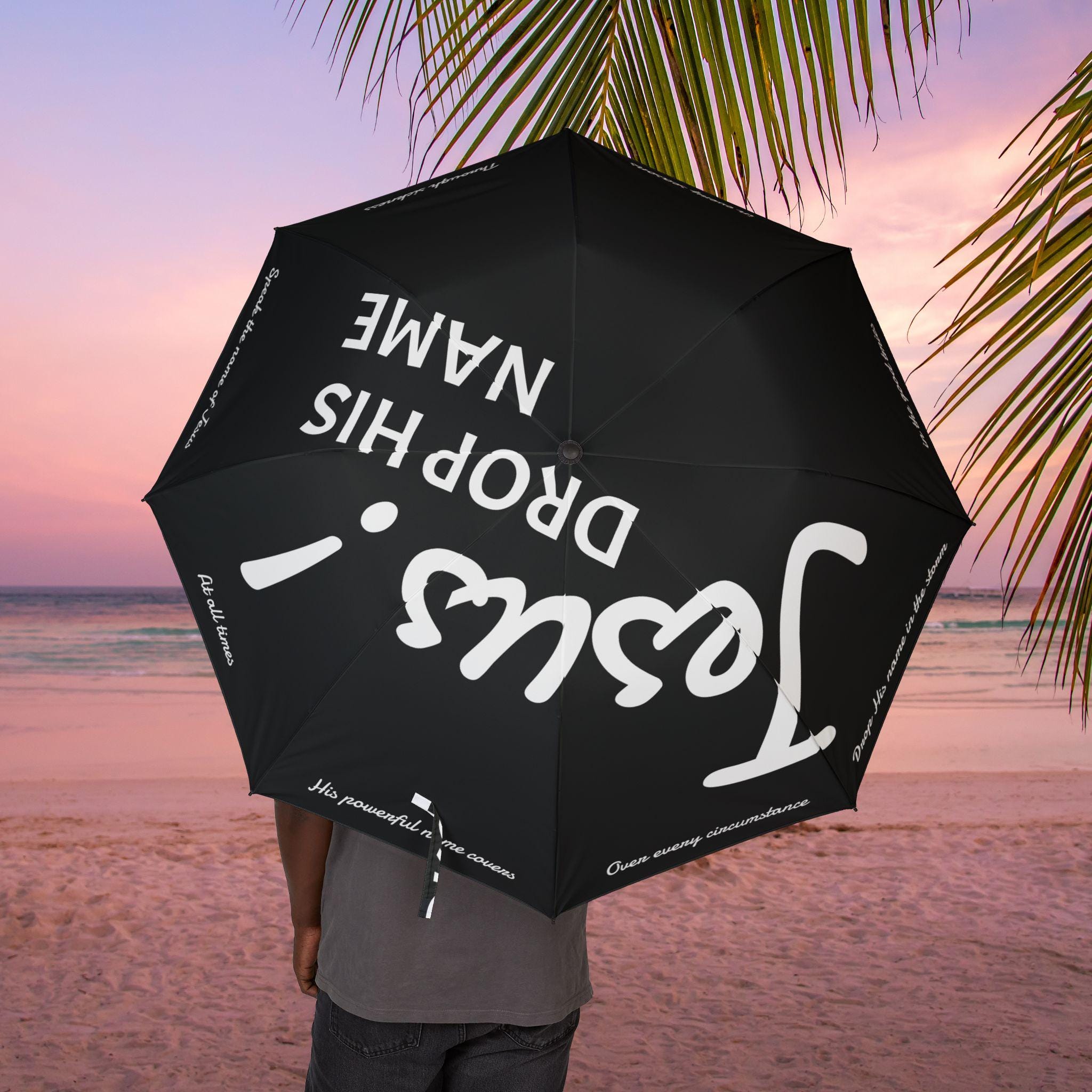 Jesus Name Umbrella: Compact Christian Rain Gear, Faith-based Gift - Etsy