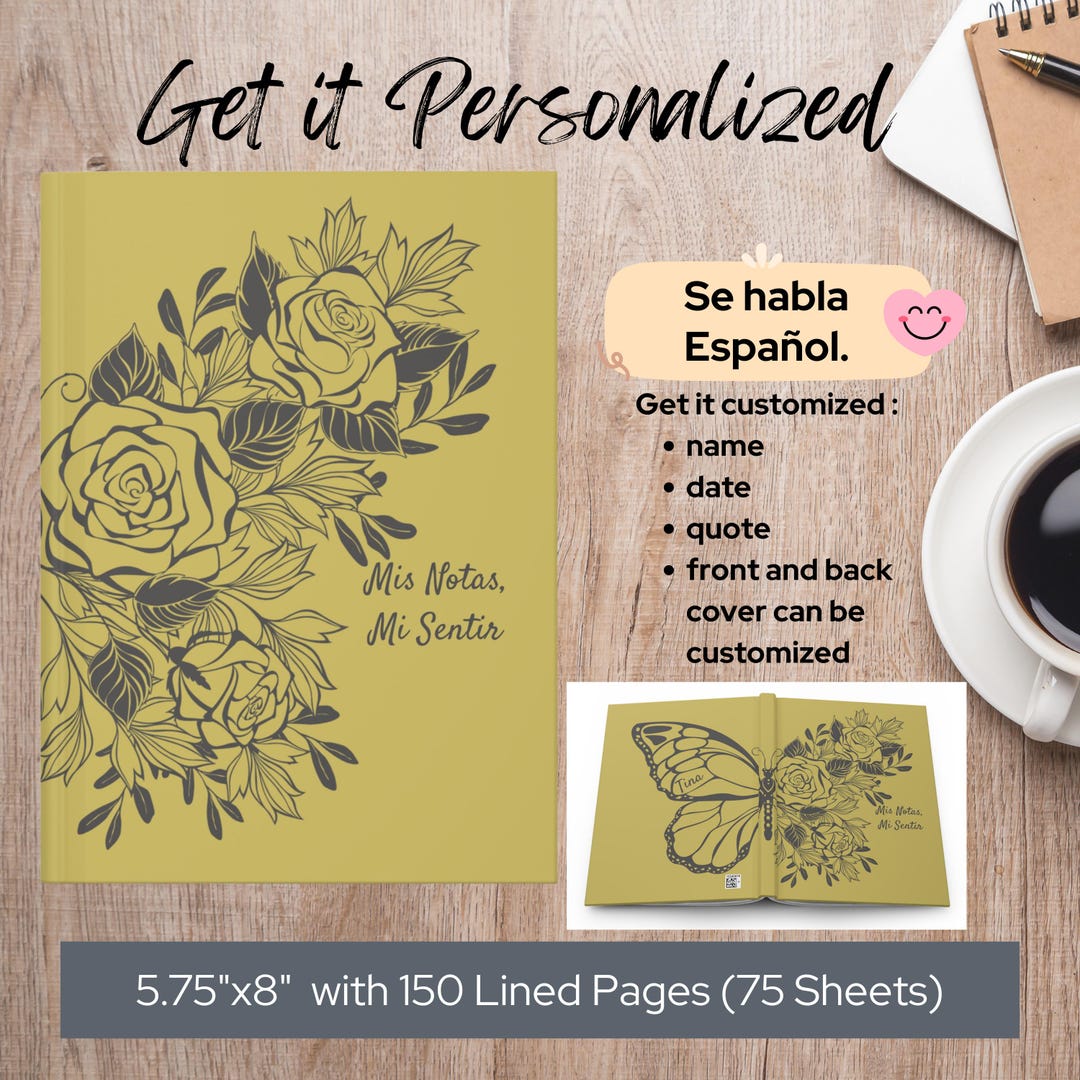 Personalized Butterfly Journal: Spanish Quote Notebook - Etsy