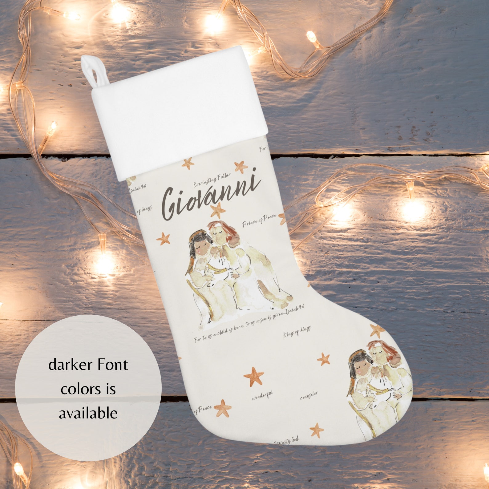 Nativity Scene Holiday Stocking Christmas Story Stocking Religious Xmas ...