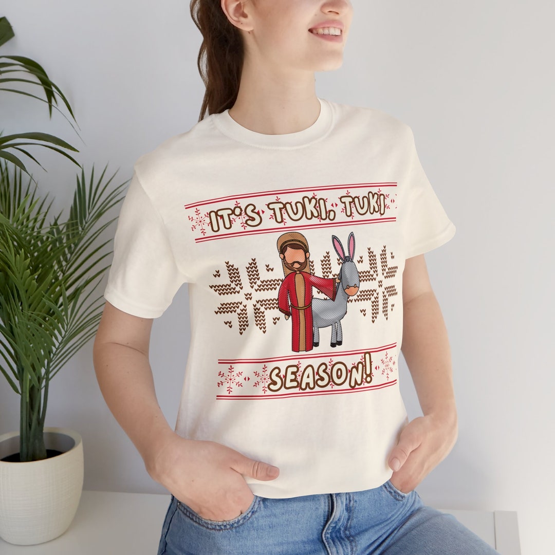 It's Tuki, Tuki Season Spanish Holiday Shirt Shepherd and Donkey on T ...
