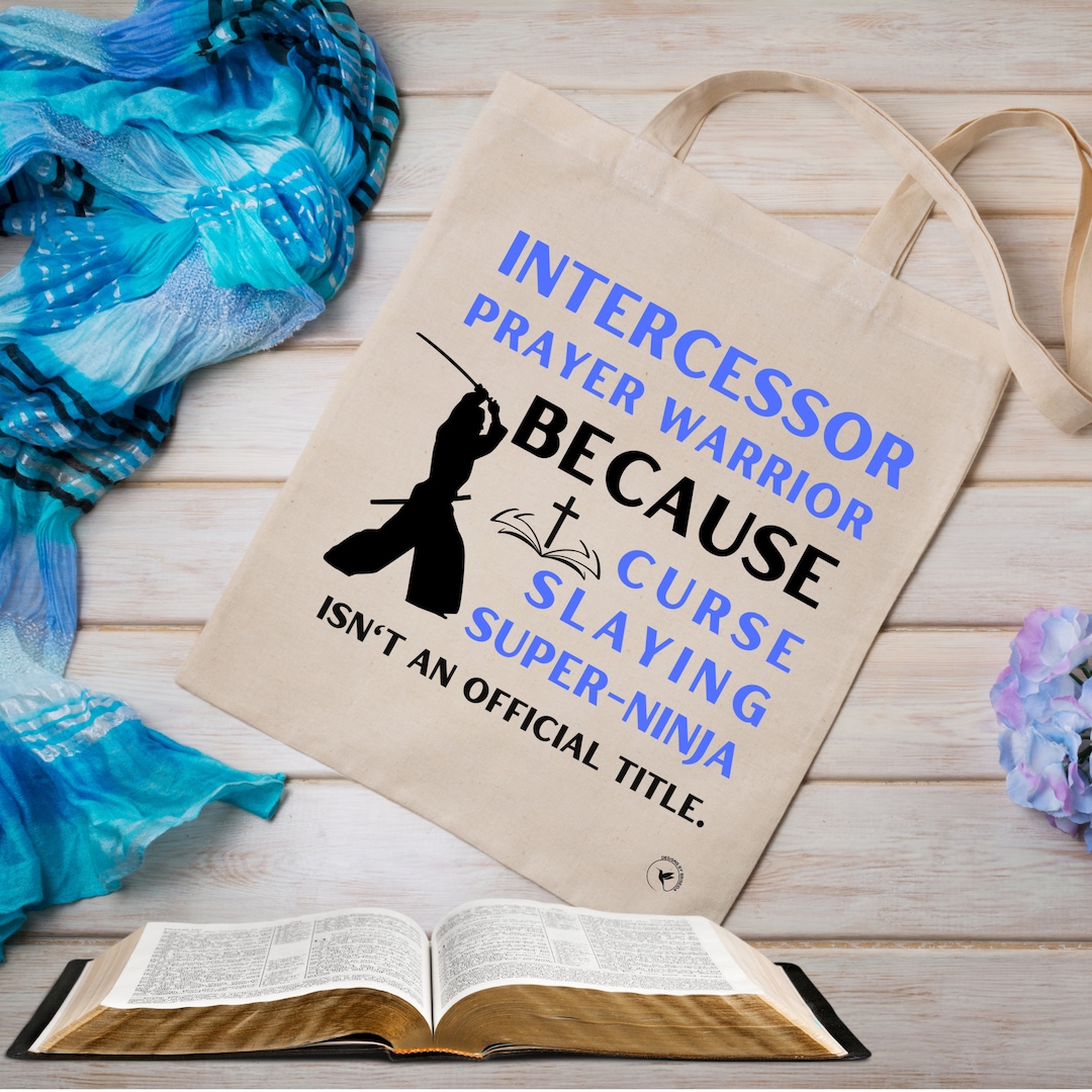 Bible and Books Canvas Tote Bag for Prayer Warrior Christian Tote Gift ...