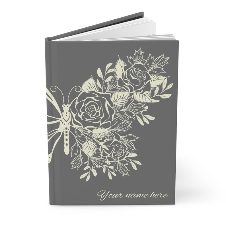 Personalized Butterfly Journal, Floral Art Hardcover, Custom Quote - Etsy