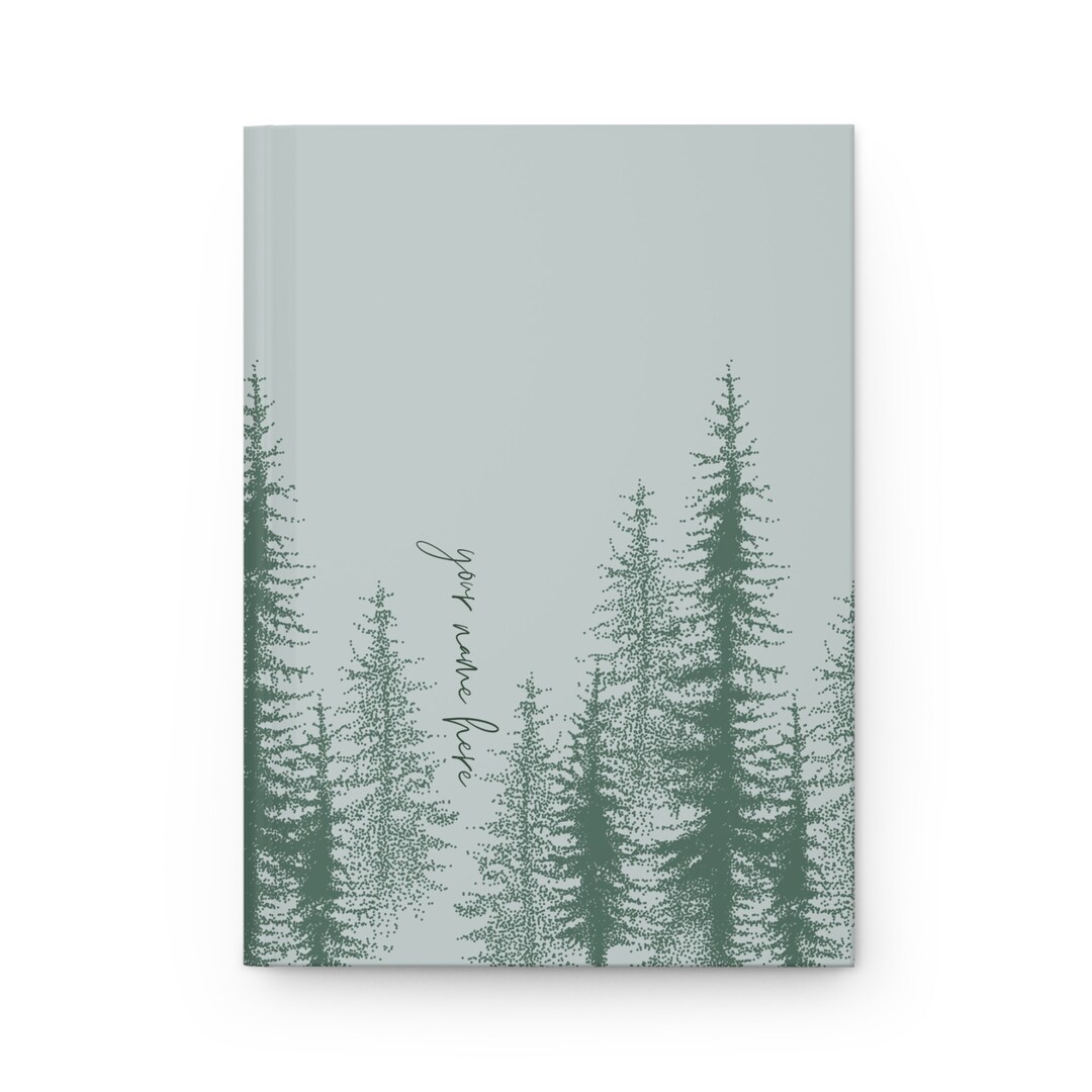 Personalized Sage Green Forest Journal: Minimalist Hardcover Notebook ...