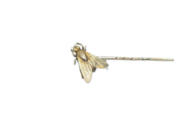 Antique 18k gold 'Moth' Tie-Pin - Gem