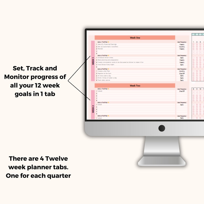 12 Week Year Template Google Sheets, 12 Week Year Planner Google Sheets ...