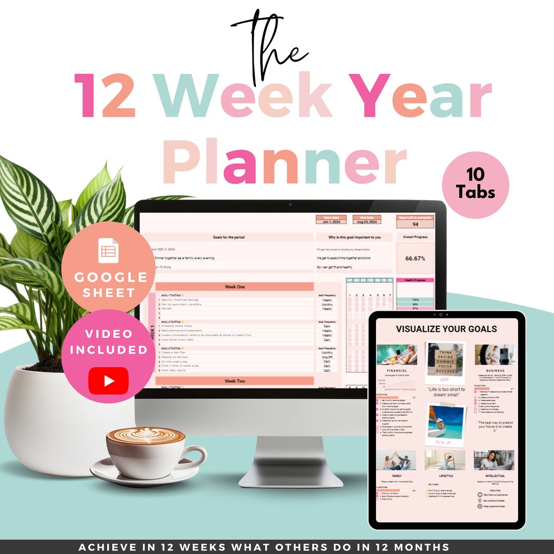 12 Week Year Template Google Sheets, 12 Week Year Planner Google Sheets, the 12 Week Year Google ...
