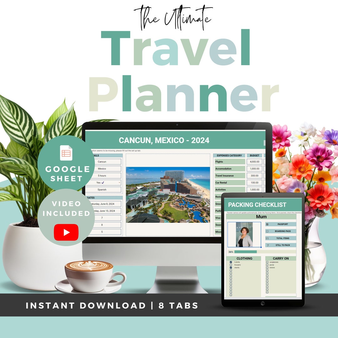 Group Travel Planner Google Sheets, Travel Planner Googlesheet, Family ...