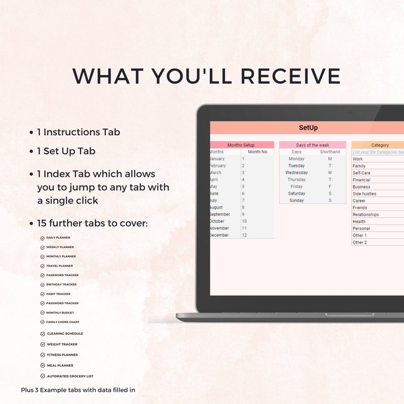 Ultimate Life Planner Google Sheets Template, All-in-one (digital ...