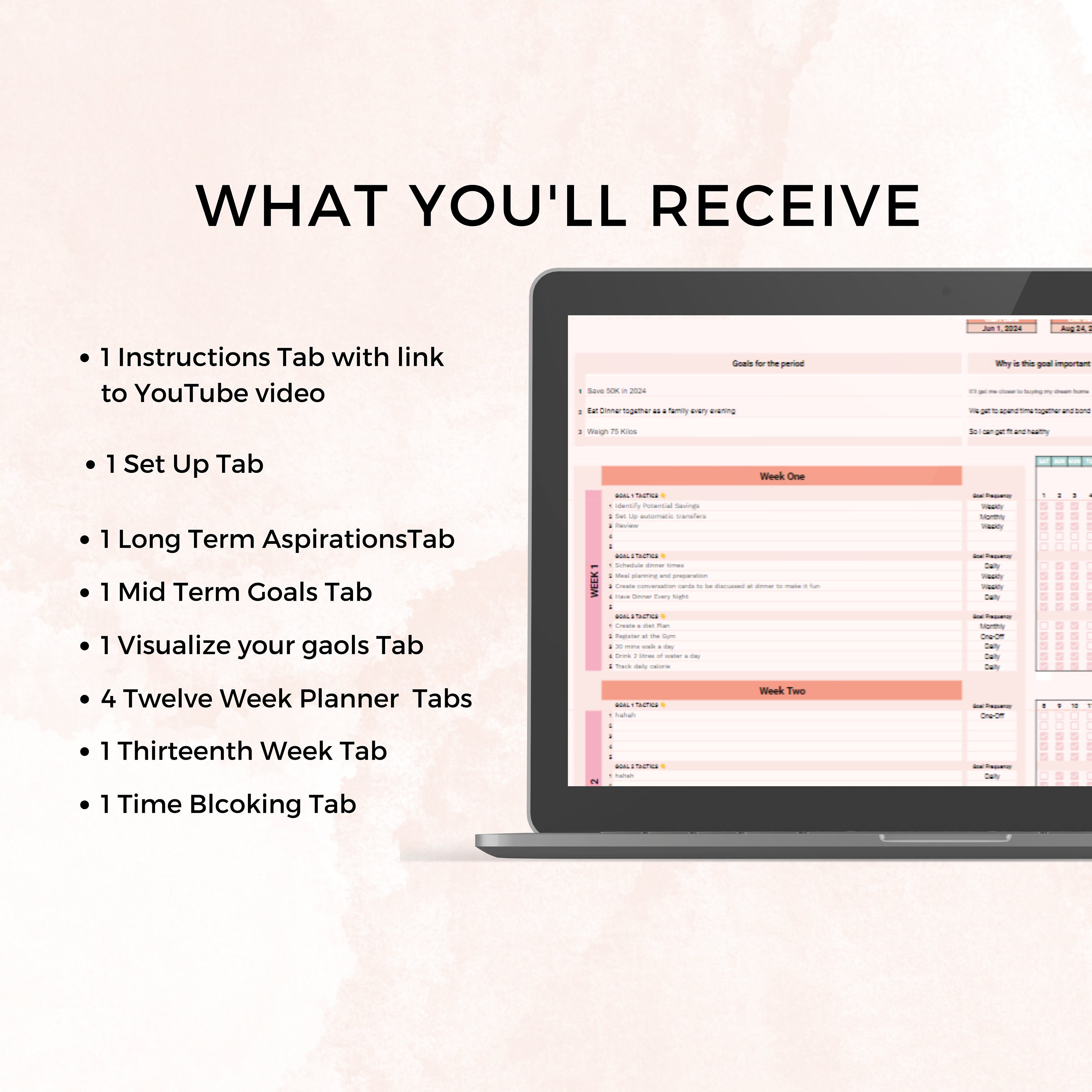 12 Week Year Template Google Sheets, 12 Week Year Planner Google Sheets ...