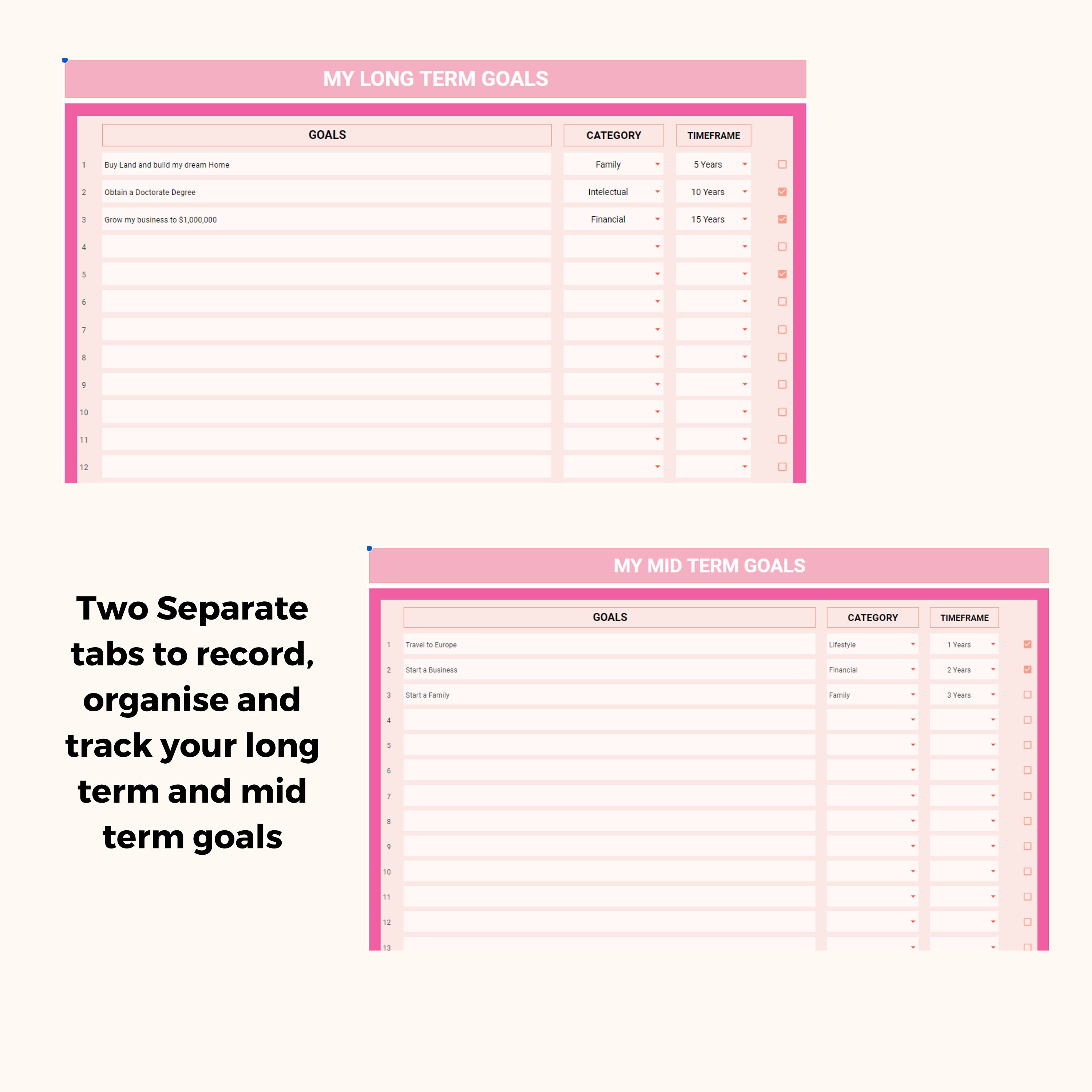 12 Week Year Template Google Sheets, 12 Week Year Planner Google Sheets ...