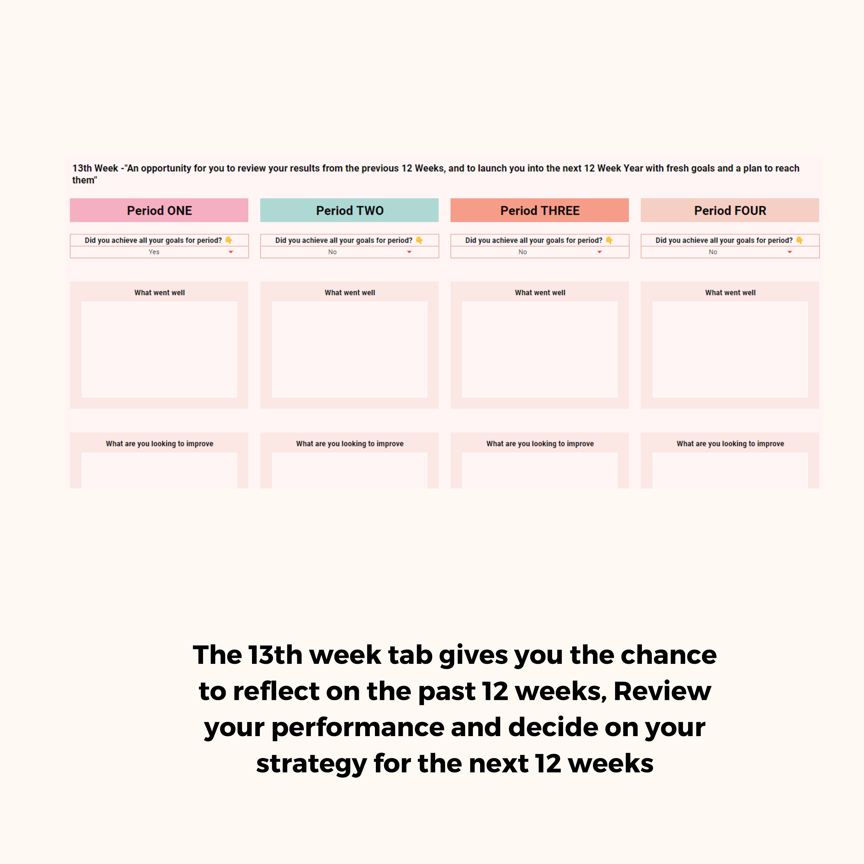 12 Week Year Template Google Sheets, 12 Week Year Planner Google Sheets ...