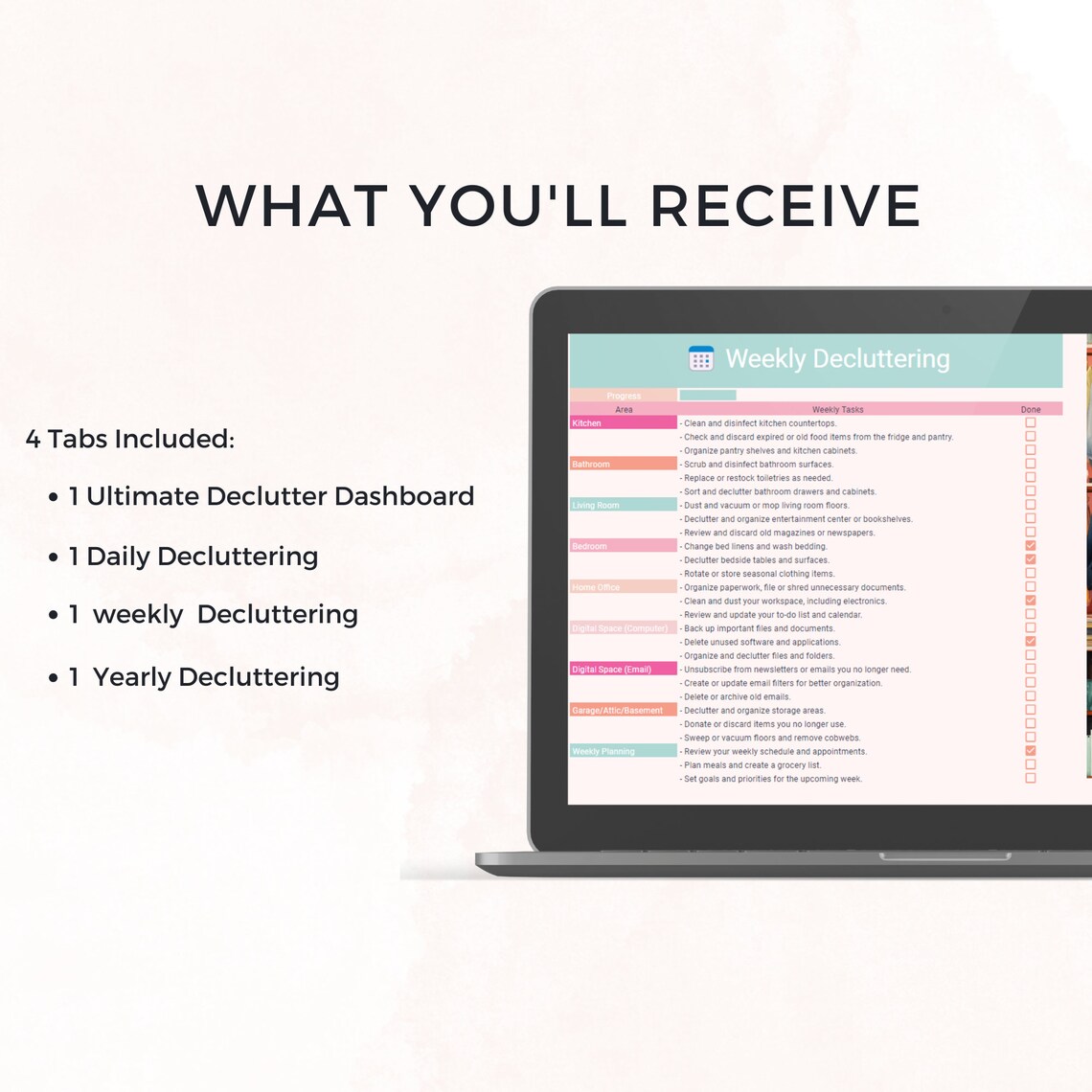 Decluttering Checklist Google Sheets, Declutter Checklist Spreadsheet ...