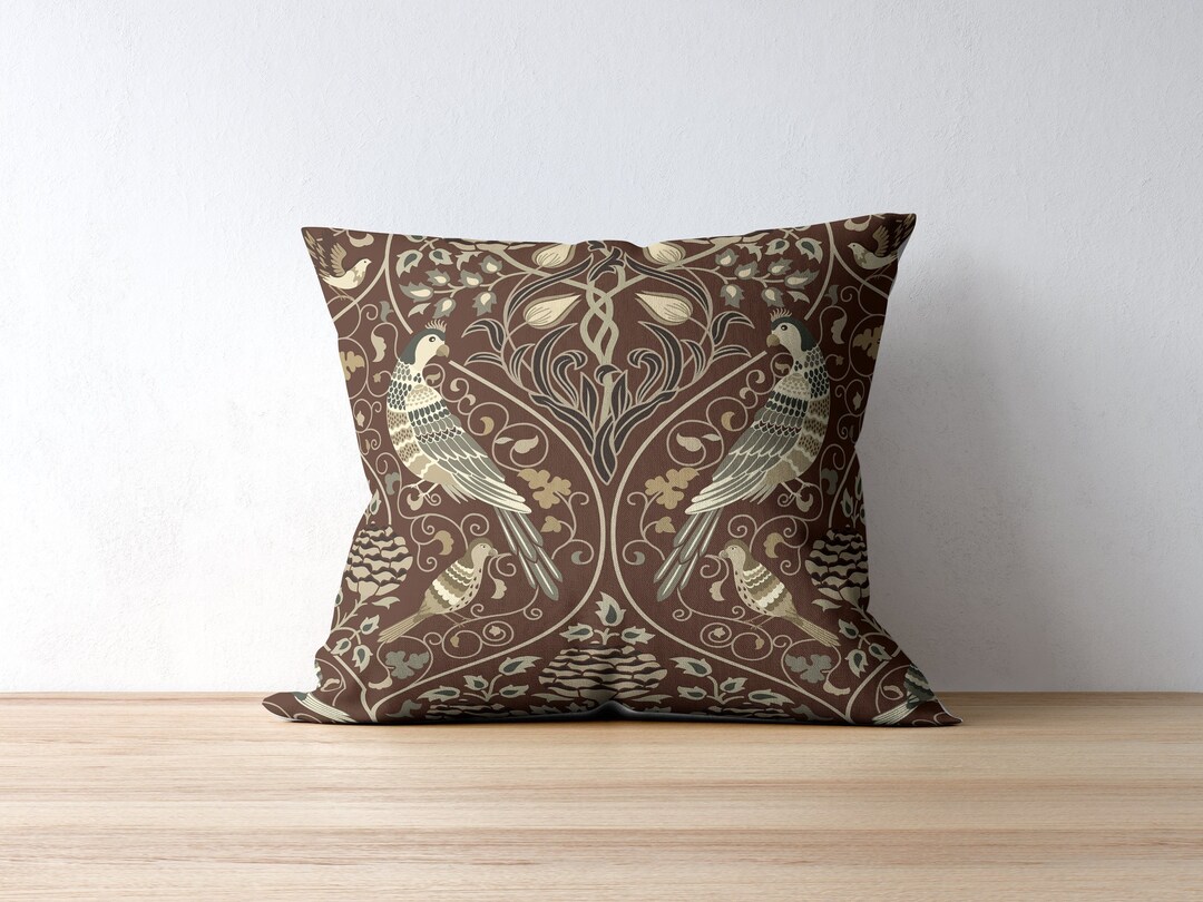 Waterproof William Morris "seasons by May" Earth Tones Outdoor Cushions ...