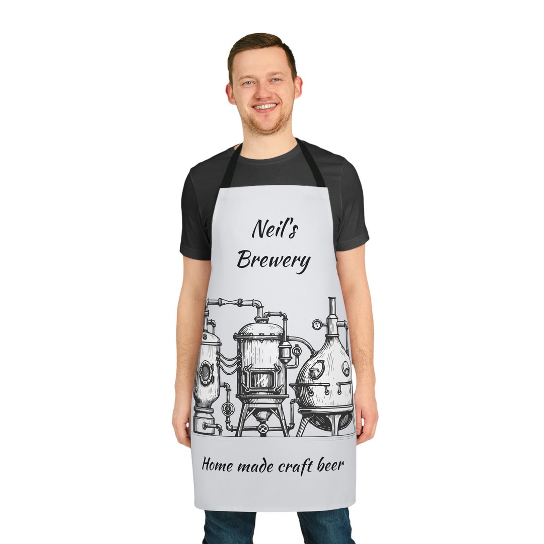 Personalized Name Brewer Apron-gray Custom Text Name Craft Bewery Apron ...