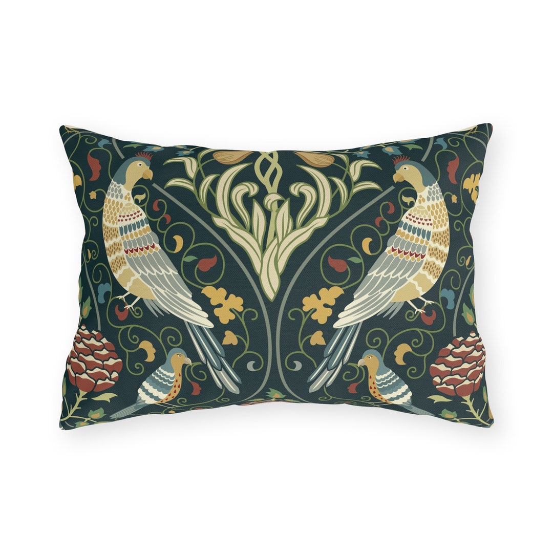 Waterproof William Morris "seasons by May" Lumbar Outdoor Cushions ...
