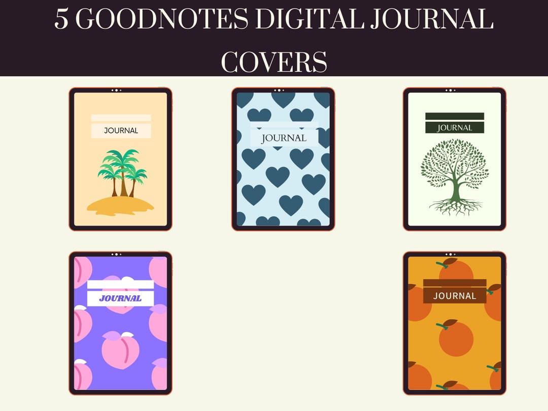 5 GOODNOTES Digital Journal Covers - Etsy