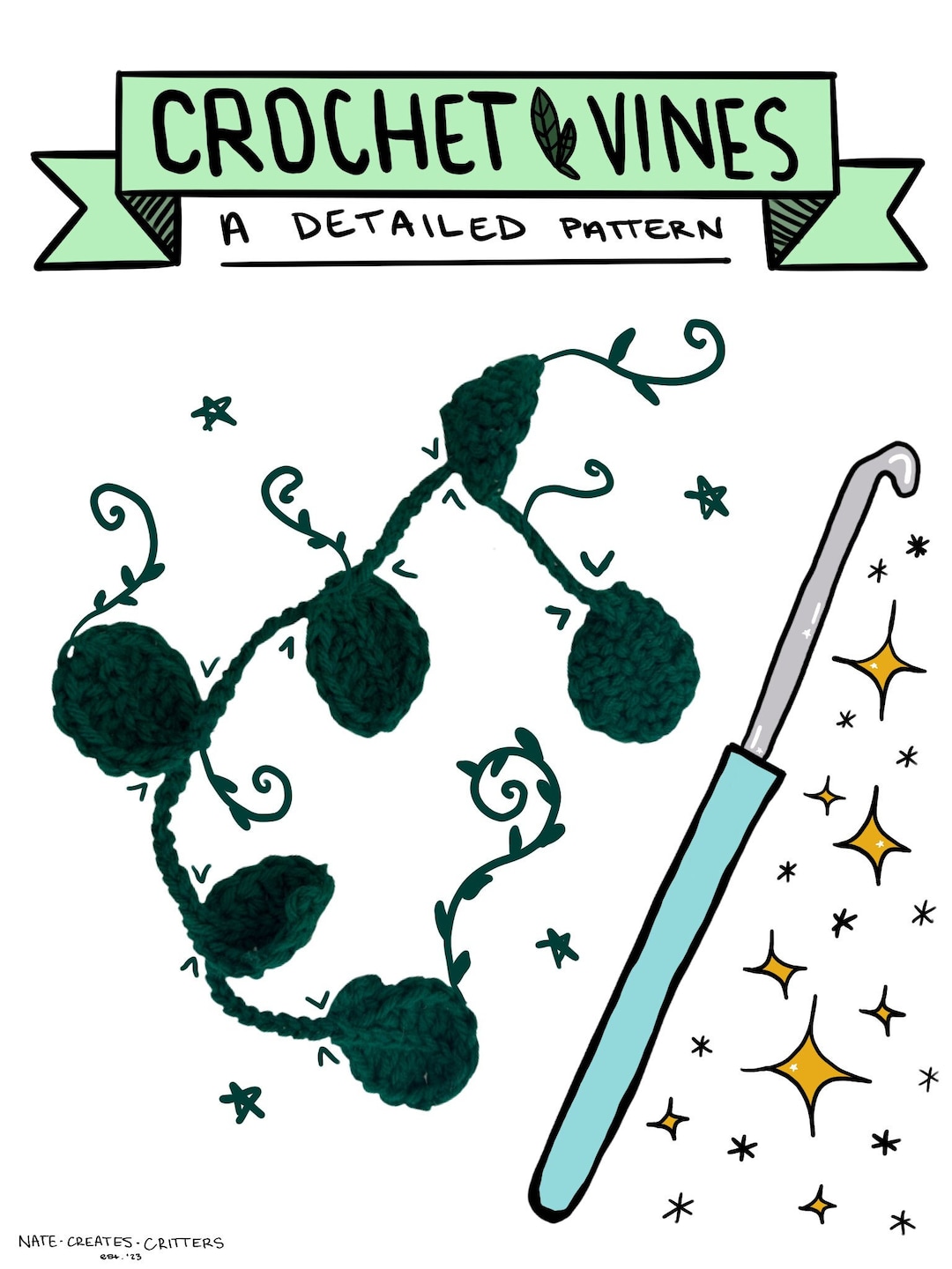 Crochet Vines and Leaves Pattern - Etsy