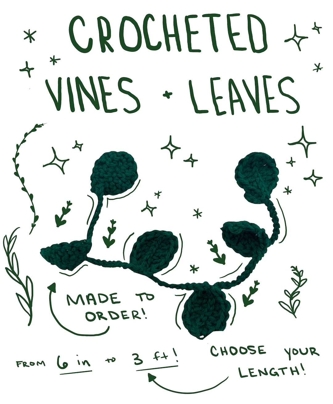 Crocheted Vines and Leaves - Etsy