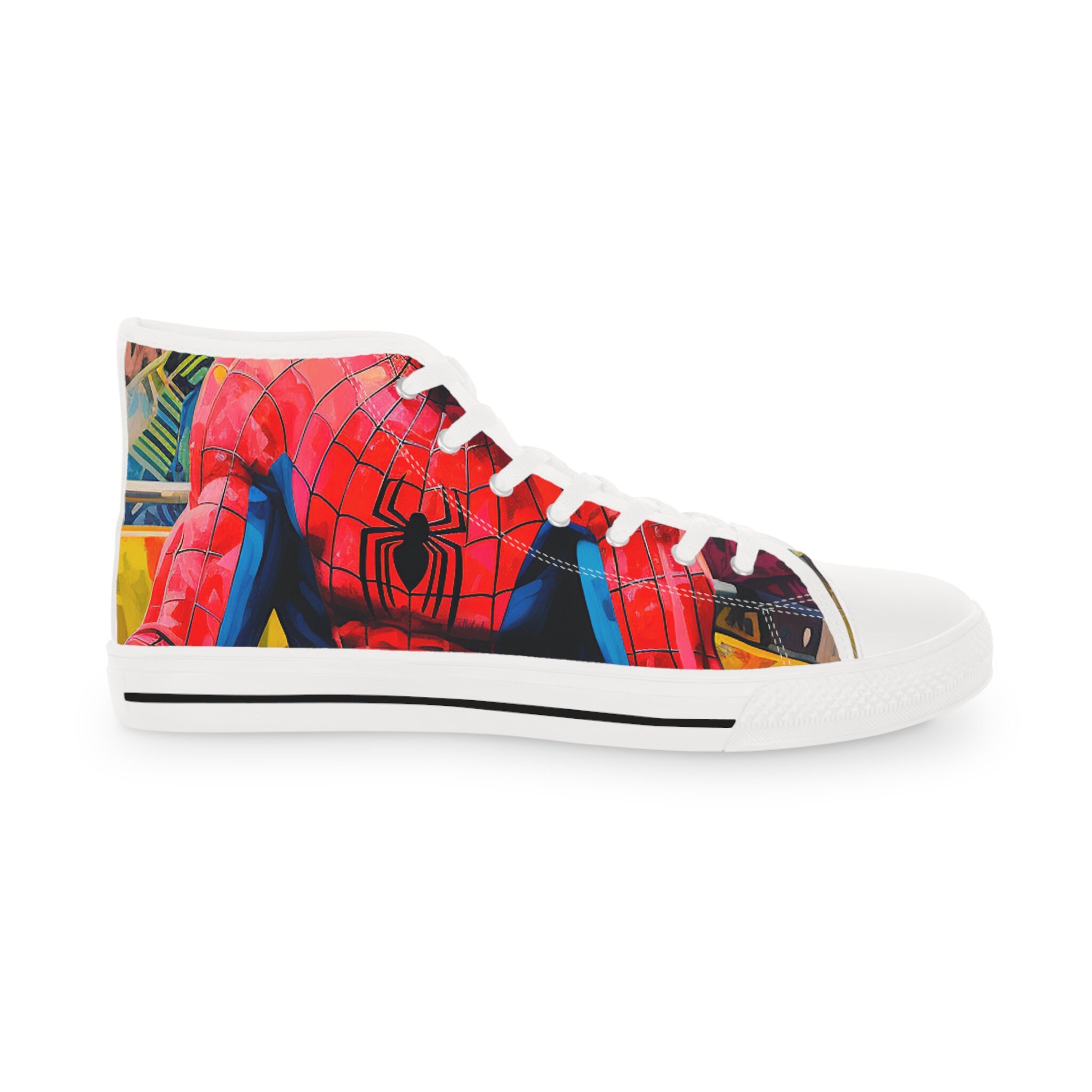 Inspired Men's Spiderman High Top Sneakers Designed & Sold By Hamimumin